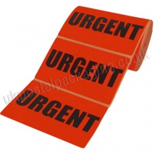 Urgent, Red Labels, 101.6 x 63.5mm - Roll of 500 - UK Postal Packaging