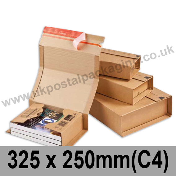 ColomPac Corrugated Wraparound/Book Box, 325 x 250 x 80mm (C4) - Pack ...