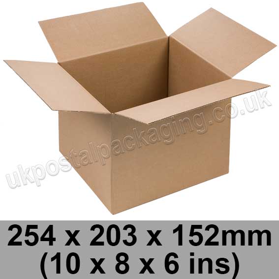 Single Wall Cartons 254 x 203 x 152mm (10 x 8 x 6 ins) - Pack of 25 ...