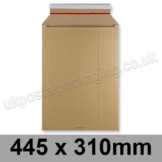 EzePack, Solid All Board Envelopes, 445 x 310mm, Manilla - Box of 100 - UK Postal Packaging