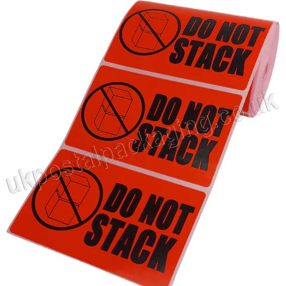 Do Not Stack, Red Labels, 101.6 x 63.5mm - Roll of 500 - UK Postal ...
