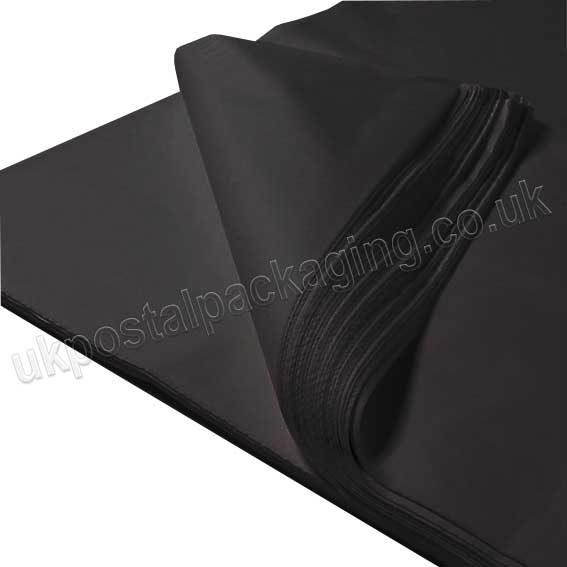 Machine Glazed (MG), Acid Free, Tissue Paper, 500 x 750mm, Black - Pack ...